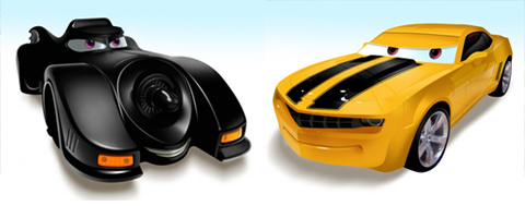 Poznati filmski auti napravljeni u stilu Pixarovog crtića "Cars ...